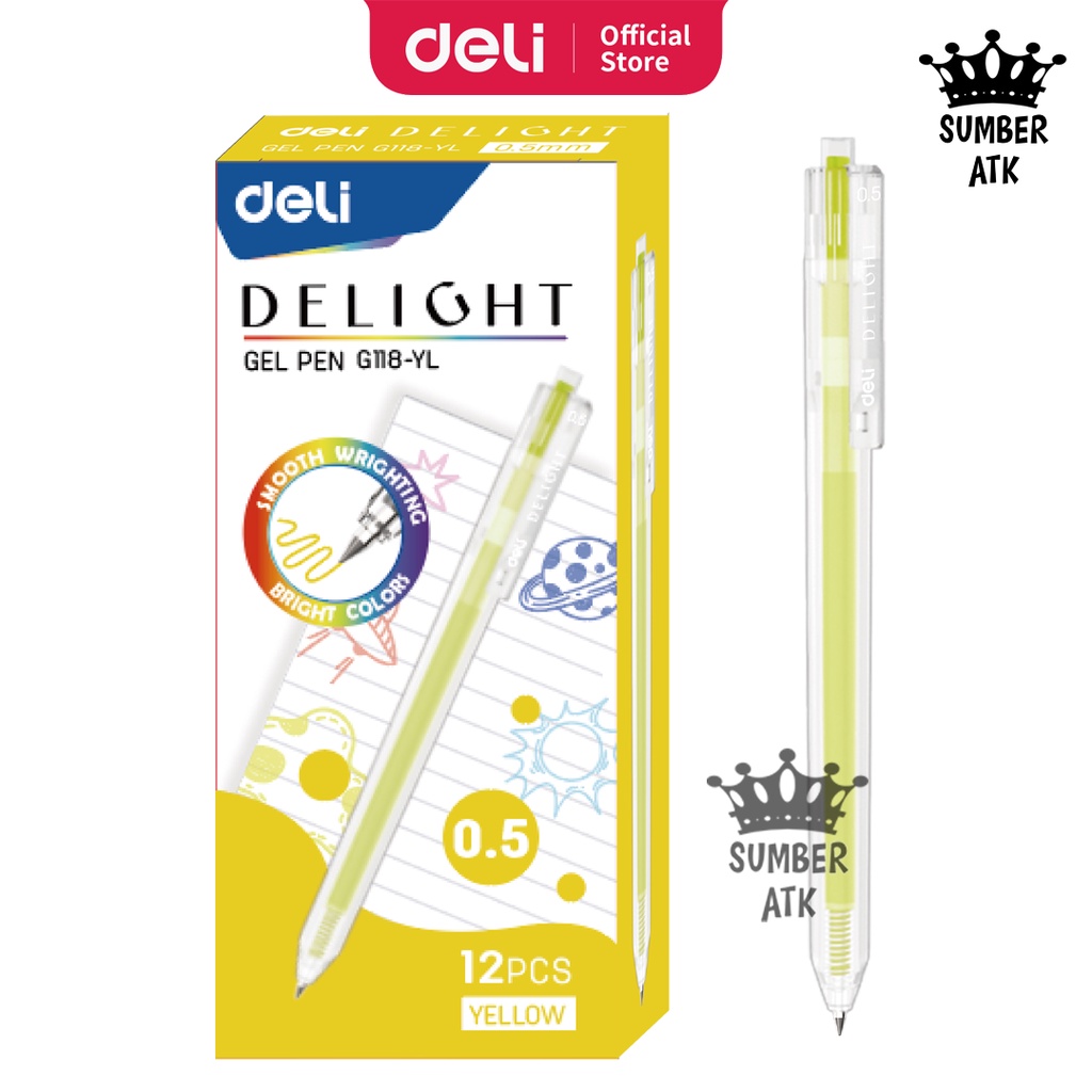 Jual Deli Gel Pen / Pulpen Gel 0.5 mm Berbagai Macam Warna EG118 / G118 | Shopee Indonesia
