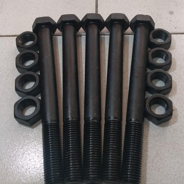 Jual BAUT BAJA M16 X 300 HTB GRADE 8.8 M16X300 KUNCI 24 PANJANG 30CM 30 CM 300MM PITCH 2.0 HITAM ...