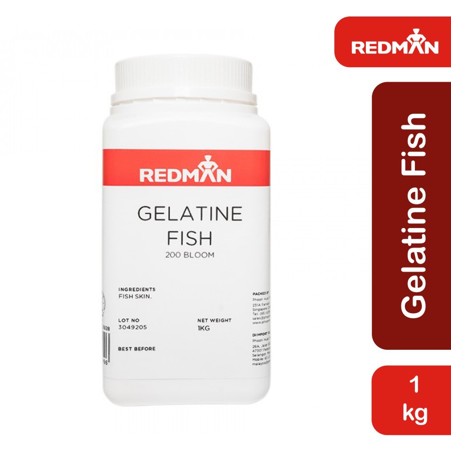Jual Redman Fish Gelatine Powder 1kg Impor Halal Gelatin Ikan Bubuk ...