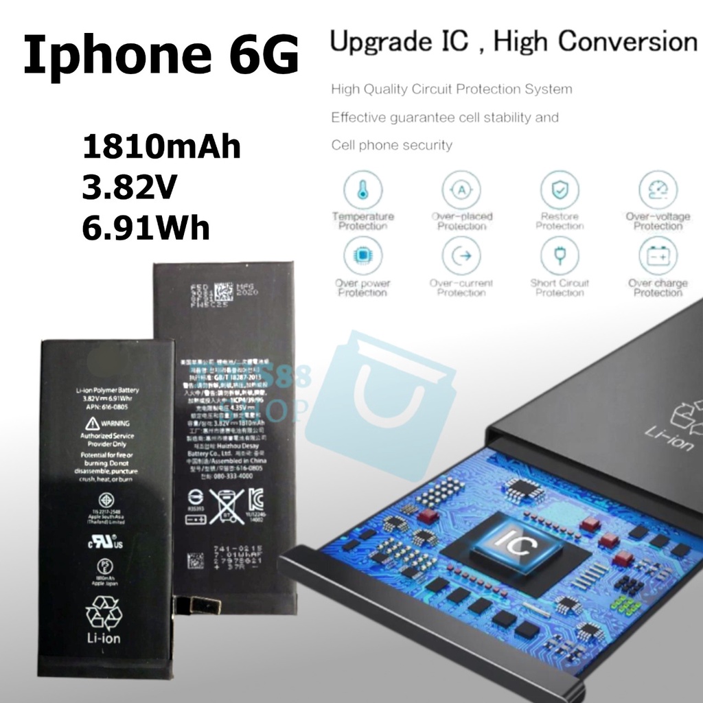 Jual Batre Battery Baterry Baterai Ip 6G APN 616-0805 / 0809 | Shopee ...