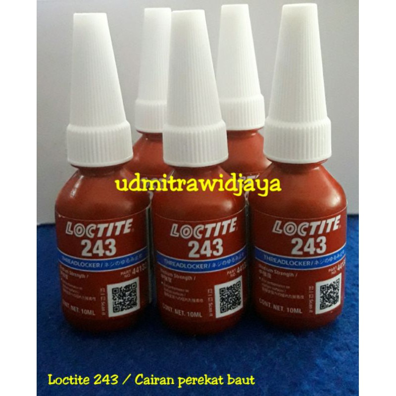 Jual Loctite 243 Threadlocker medium strength 10mL lem perekat baut berulir cairan penguat baut ...