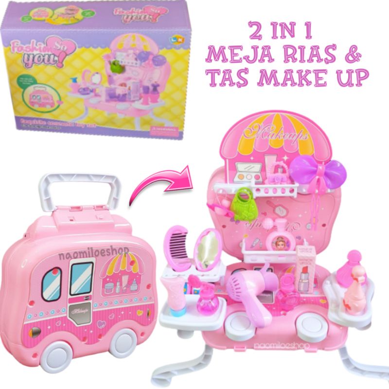 Jual 2in1 fashion Mainan meja rias anak cosmetic toy set mainan make up ...