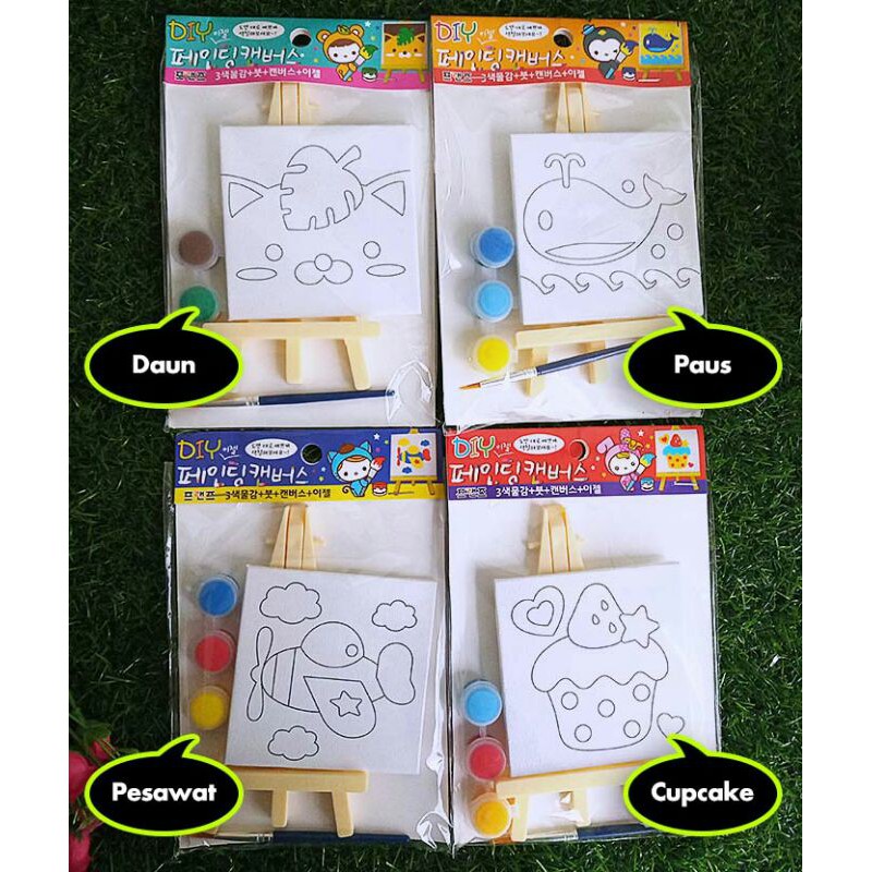 Jual Set Mewarnai Papan Kanvas Kuas Cat - Mainan DIY Edukatif dan ...