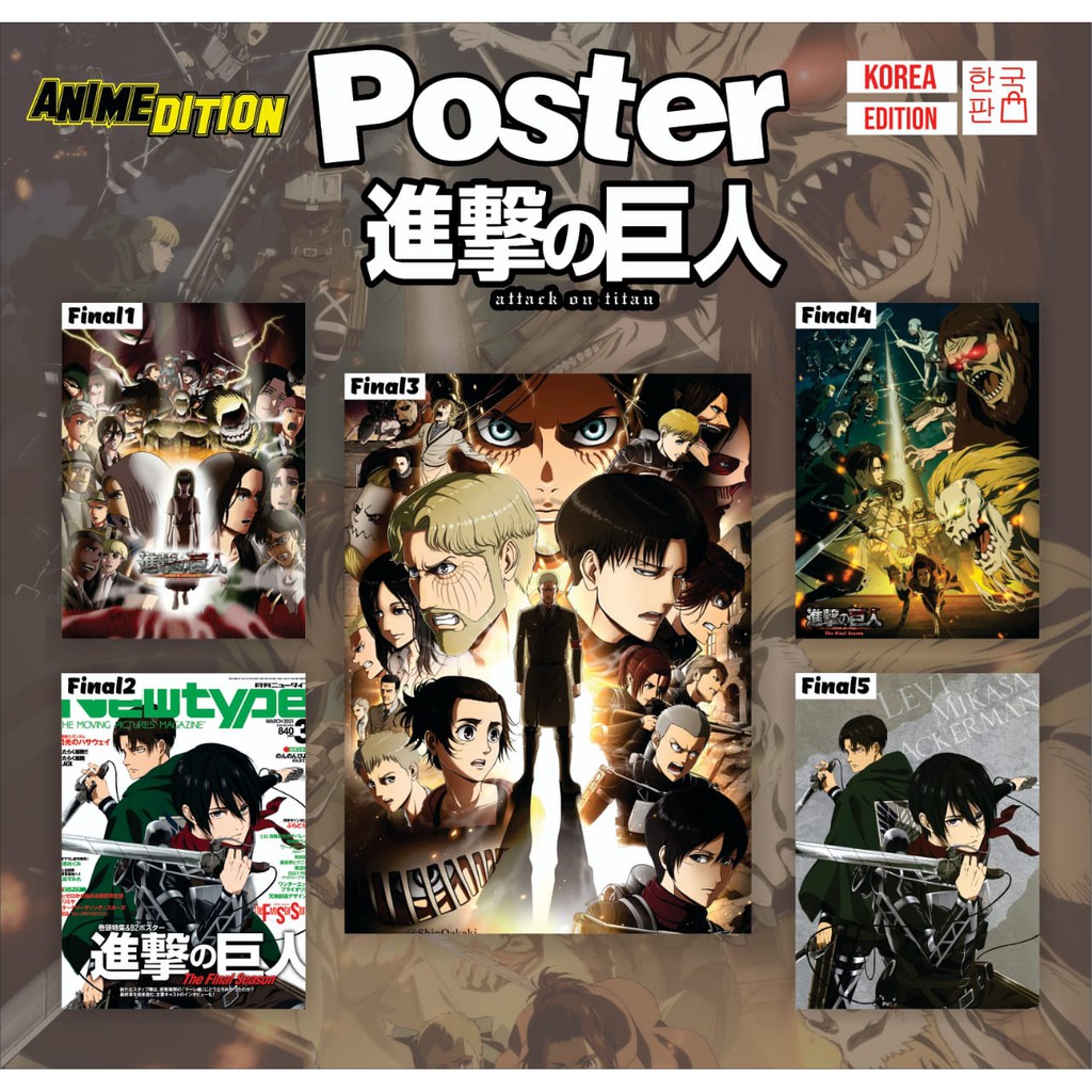 Jual Poster Anime Attack On Titan Final Season SNK Eren Mikasa Levi ...