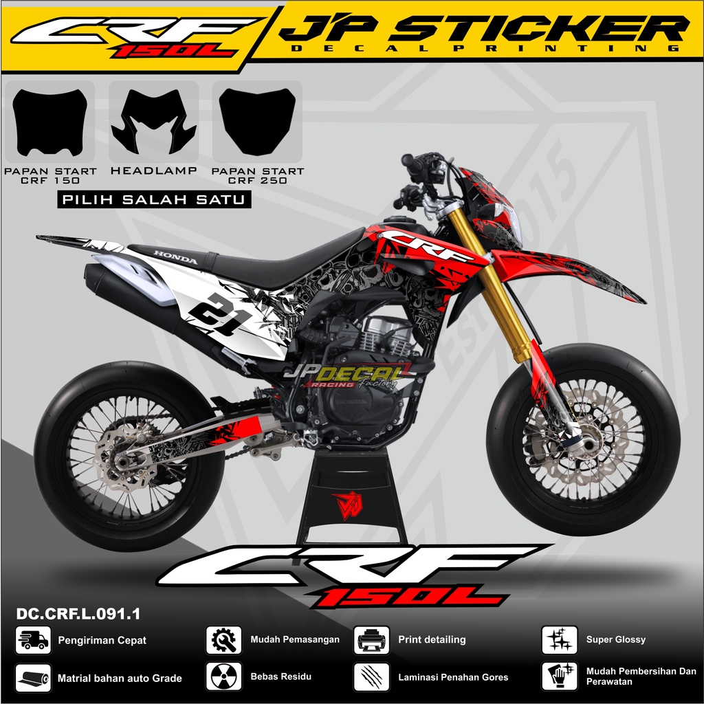 Jual Stiker Decal CRF 150 L Full Body Sticker dekal CRF 150 L Desain 091 | Shopee Indonesia