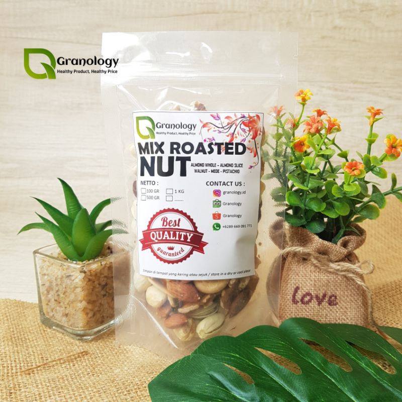 Jual Mix Nut 100 gram (Mede, Almond Whole, Almond Slice, Walnut dan ...