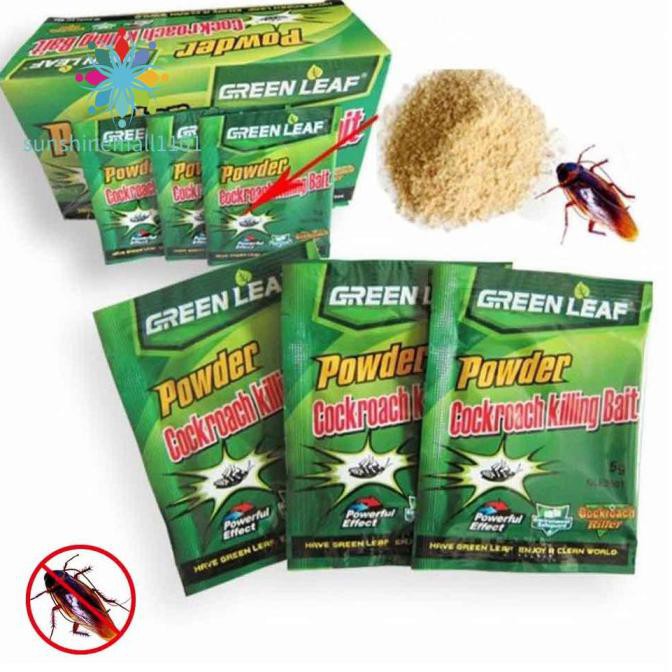 Jual 10 Packs Green Leaf Powder Cockroach Killer Bait Repeller Killing ...