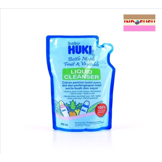 Jual Baby Huki Liquid Cleanser 450ml - Huki Sabun Cuci Botol ...