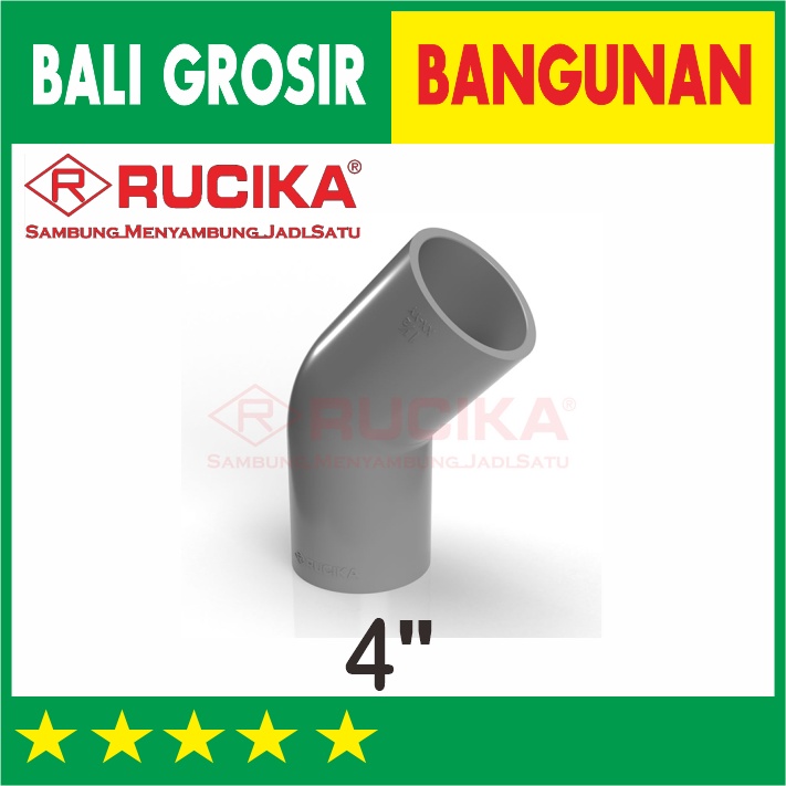 Jual 4" RUCIKA AW ELBOW KNEE KENI L SAMBUNGAN FITTING PIPA PVC 45 DERAJAT | Shopee Indonesia