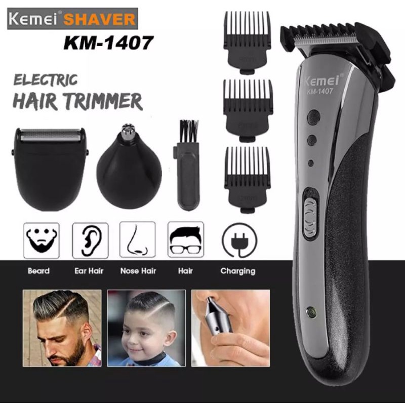 Jual Kemei KM1407 Mesin Cukur KM-1407 Clipper 3 in1 Alat cukur potong rambut | Shopee Indonesia