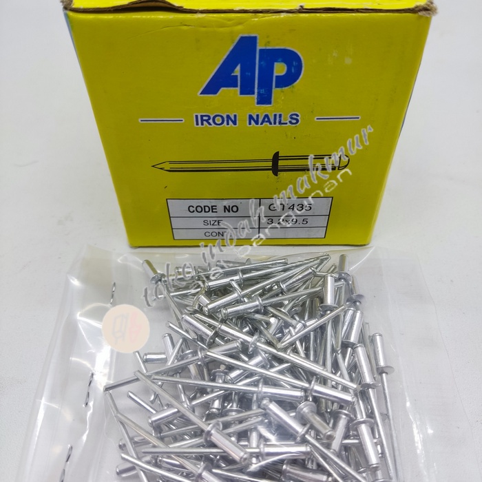 Jual AP isi paku rivet / isi tang rivet iron nails 3.2 x 9.5|4.8 x 11 ...