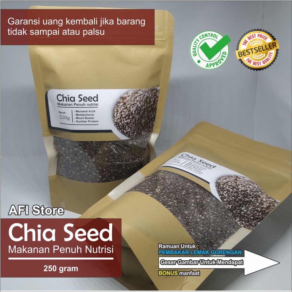 Jual Cia Seed Obat Herbal Pencernaan 250 gram | Chia Seed | CiaSeed ...