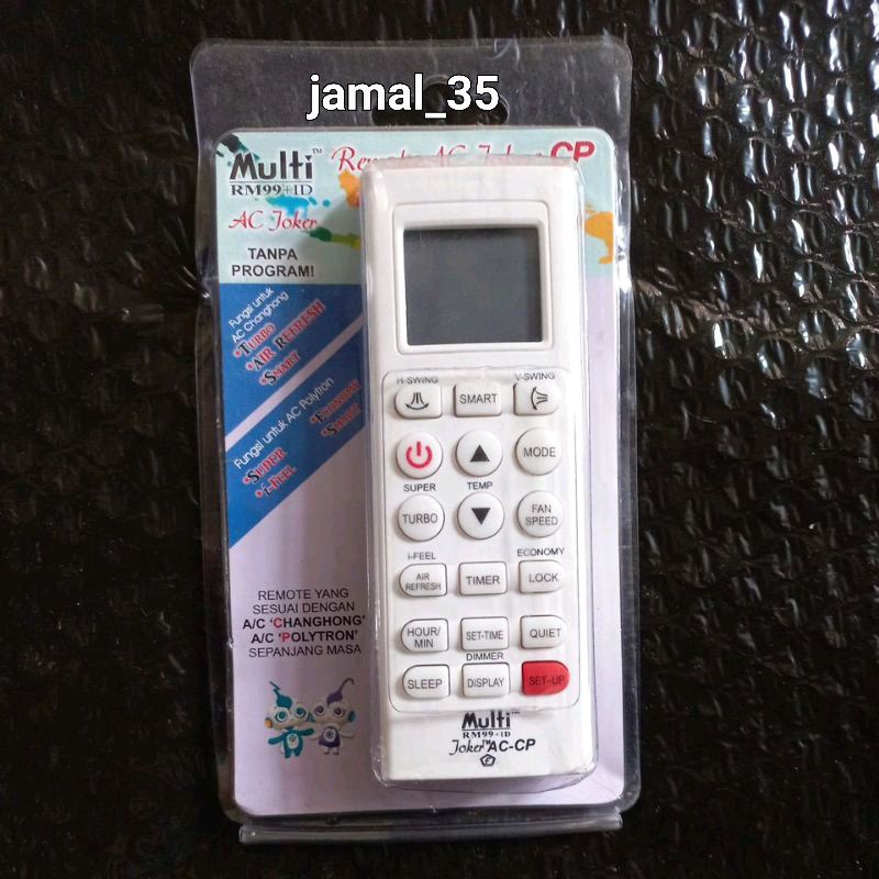 Jual REMOTE REMOT AC CHANGHONG/POLYTRON SMART MULTI JOKER TANPA PROGRAM ...