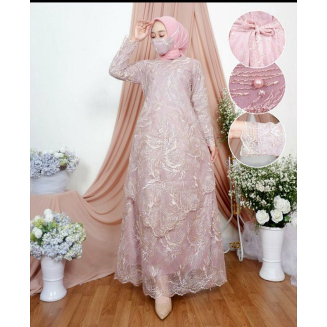 Jual Gamis Tile Mutiara // Gamis Tile Mutiara Mekar // Kebaya Wisuda ...