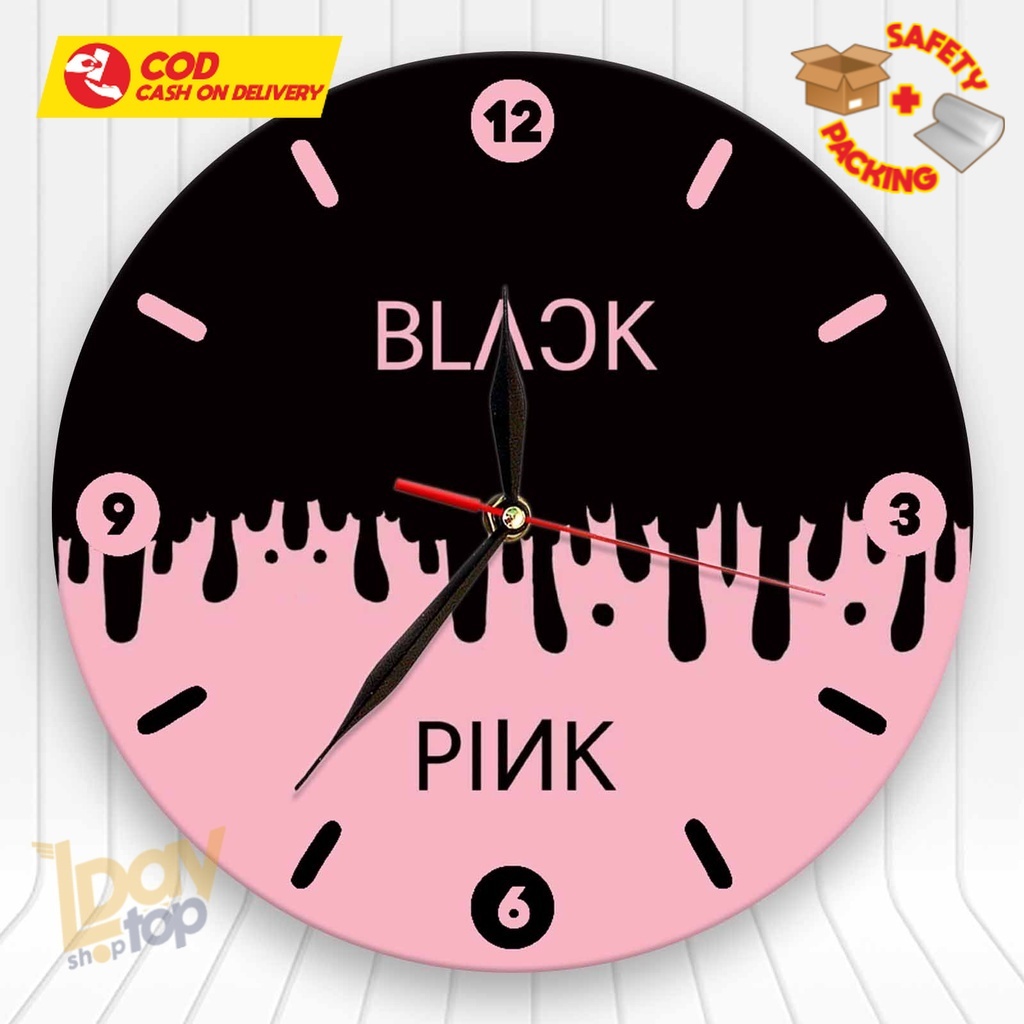 Jual Jam Dinding KPOP BLACK PINK Kayu MDF Unik - BLACKPINK LOGO MELTED ...