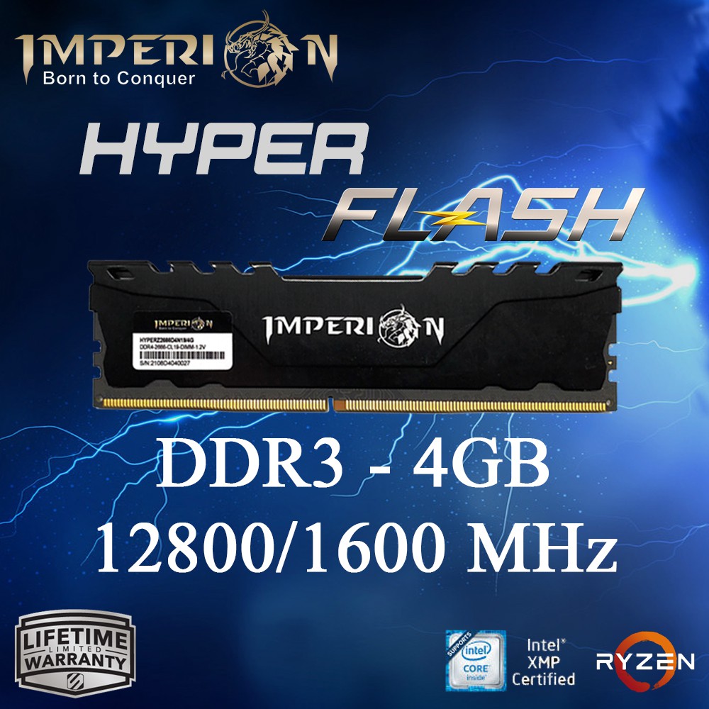 Jual RAM PC IMPERION HYPERZ FLASH DDR3 4GB PC 12800 / 1600 MHz ORI RAM KOMPUTER 1.5v 4GB ...
