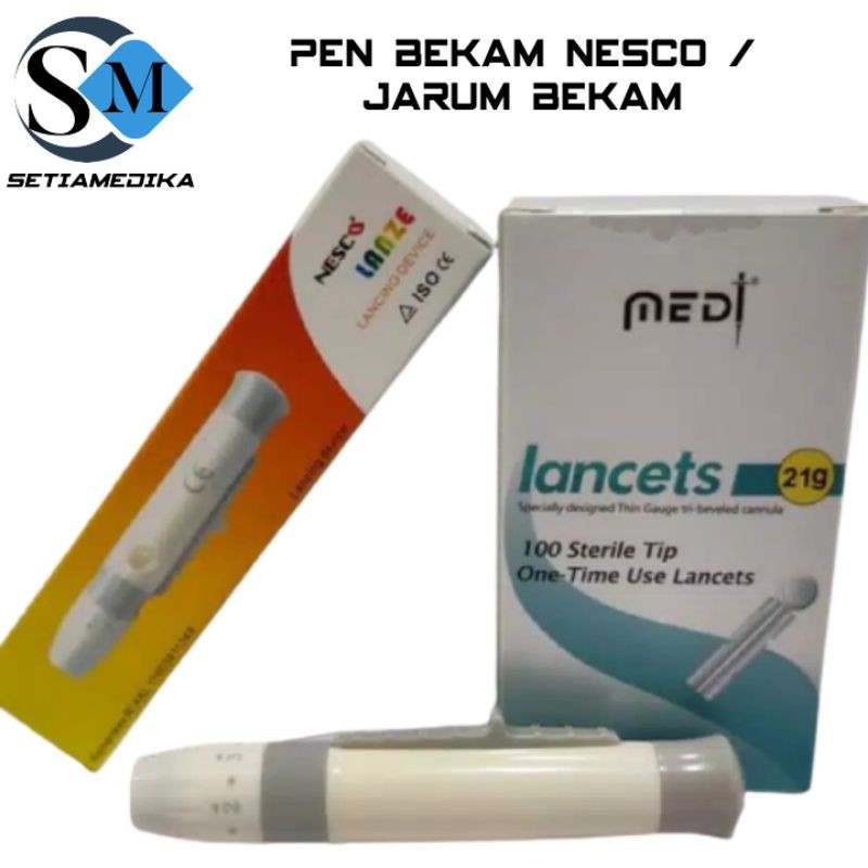 Jual Pen Bekam Nesco+Jarum bekam/lancing device dengan jarum bekam ...