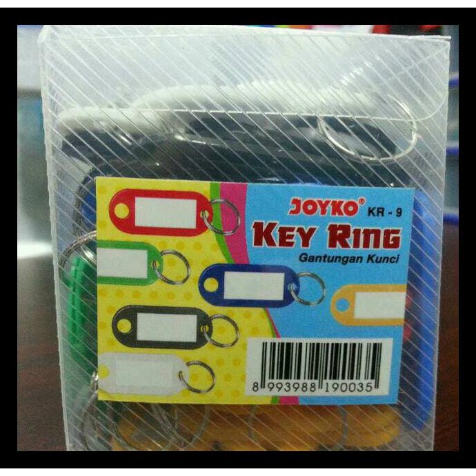 Jual PRODUK TERLATIS GANTUNGAN KUNCI LABEL NAMA WARNA KEY RING JOYKO ...