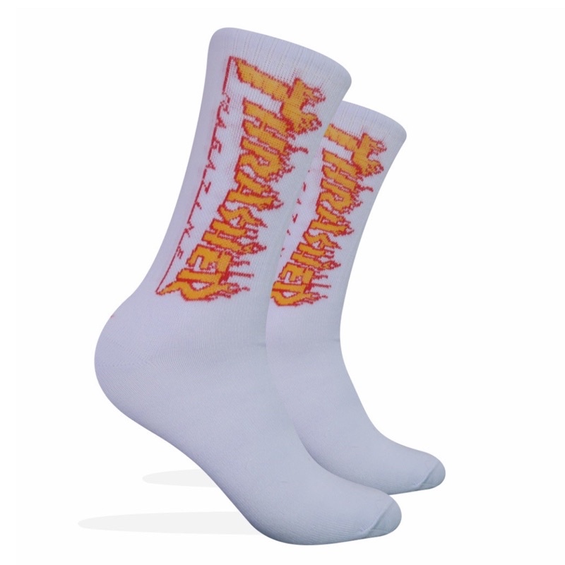 Jual KAOS KAKI OLDSCHOOL MOTIF THRASHER PUTIH | Shopee Indonesia