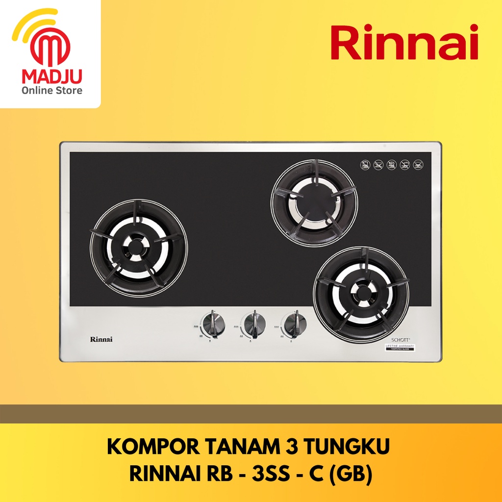 Jual Kompor Tanam 3 Tungku Rinnai RB - 3SS - C (GB) | Shopee Indonesia