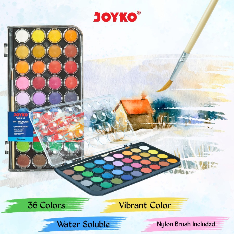 Jual Joyko Watercolor Set 36 / 48 - Cat Air Joyko Set 36 / 48 Warna (WC ...
