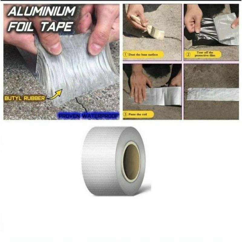 Jual Lakban Alumunium Foil Tahan Air Panas Anti Bocor Waterproof Tape Roof | Shopee Indonesia