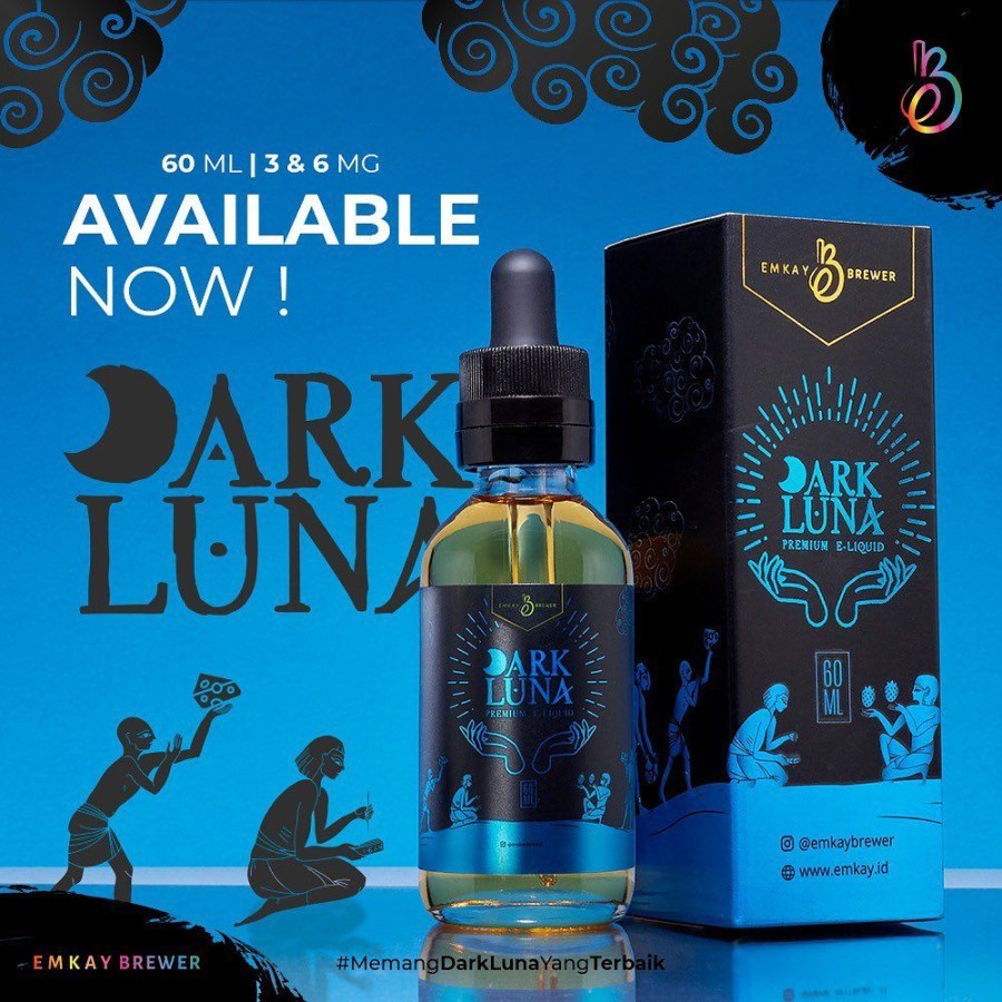 Jual EMKAY DARK LUNA LIQUID DARK LUNA 60ML 100% AUTHENTIC FREEBASE ...