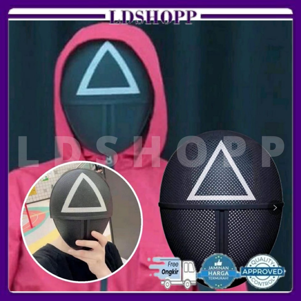 Jual LDS Topeng Squid Game Staff Guard Soldier Mask import Halloween ...