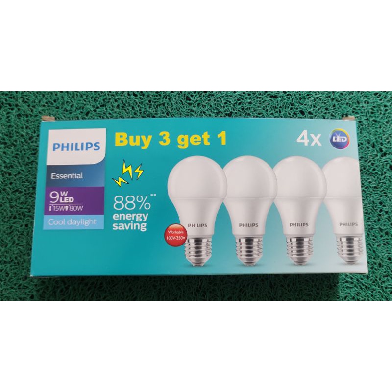 Jual Lampu LED Philips 9watt Essential Multipack 3 gratis 1 | Shopee ...