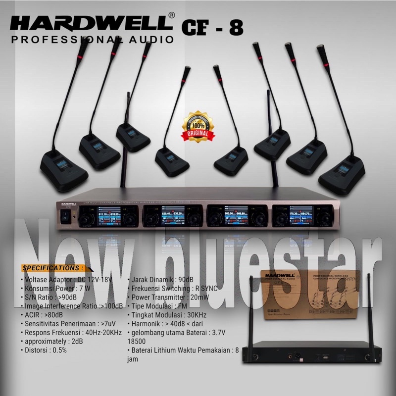 Jual Mic Wireless Podium Hardwell CF 8 Original 8 Mic Meja | Shopee ...