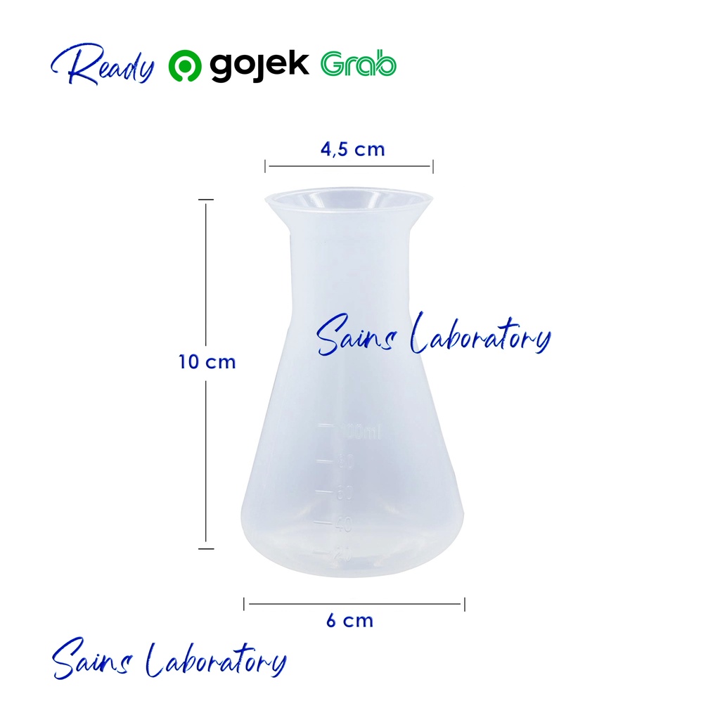 Jual Erlenmeyer Plastik 100 ml Labu Erlenmeyer Flask Plastic 100 ml ...