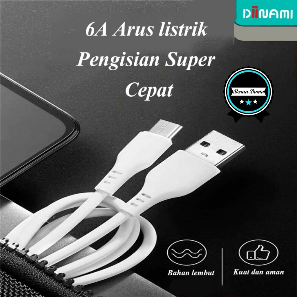 Jual 6A KABEL DATA DIINAMI LIGTHING MICRO TIPE C USB FAST CHARGING QC 3 ...