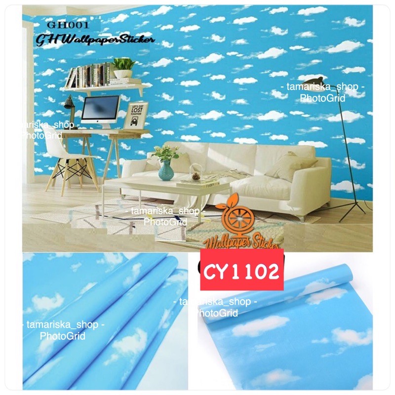 Jual wallpaper sticker stiker dinding rumah 45cmX8meter | Shopee Indonesia