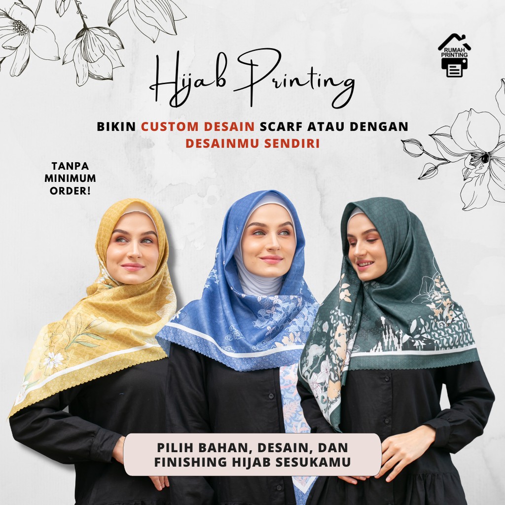 Jual Hijab Printing / Scarf Printing (Custom Bahan, Ukuran dan Desain ...