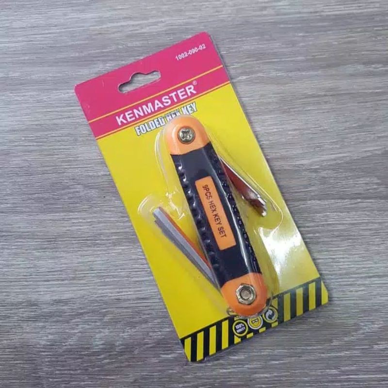 Jual HS Kenmaster Kunci L Hexagonal Lipat 9pcs - Hexagon Key Set 9 pcs ...