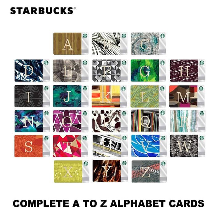 Jual 26 Starbucks Card A to Z Complete Alphabet Letter Kartu Huruf US ...
