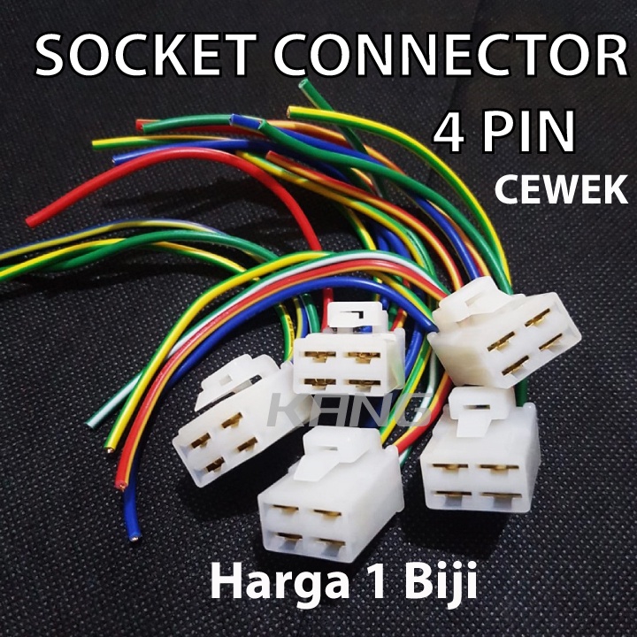 Jual [4 pin] SOKET SOCKET KONEKTOR 4 PIN (TERMASUK SKUN DAN KABEL ...