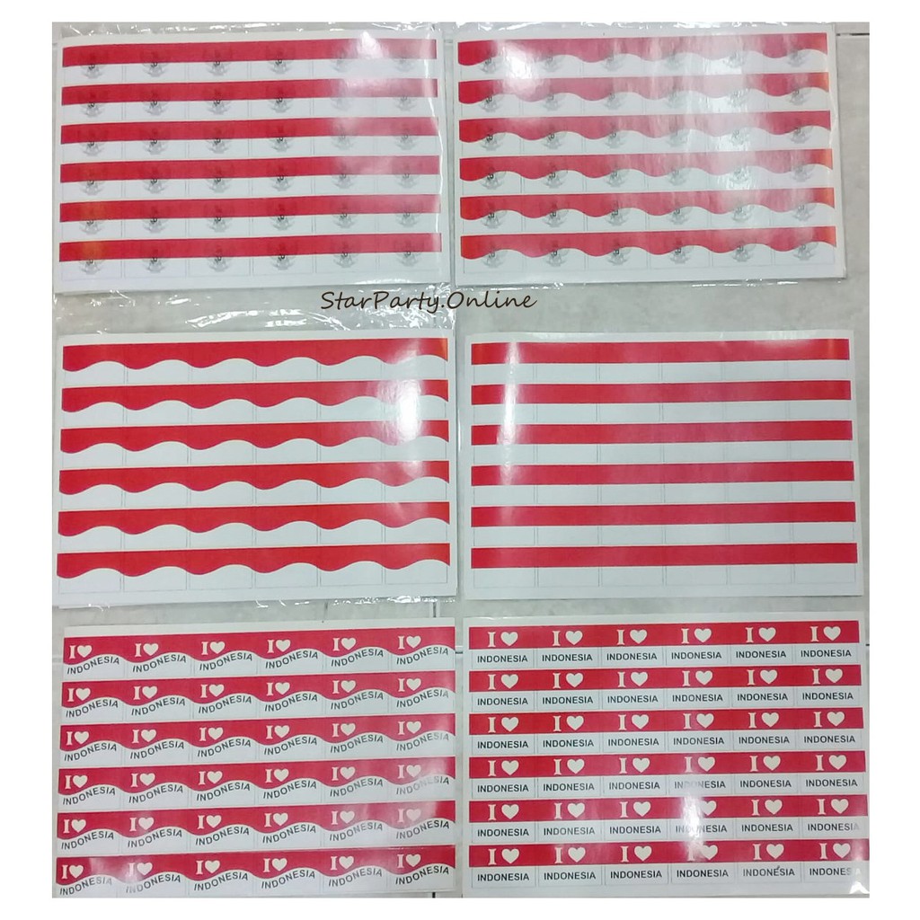 Jual Stiker Merah Putih Per 360 pcs stiker (10Lembar) /Stiker Dirgahayu ...