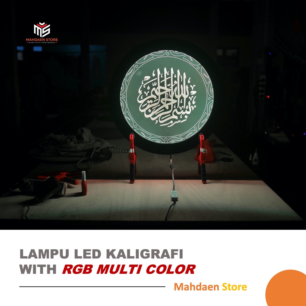 Jual Lampu Dinding Kaligrafi LED RGB Multi Color Bahan Akrilik | Shopee ...