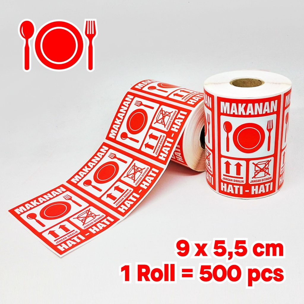Jual Stiker Label Fragile Food Delivery Sticker Pengiriman Makanan ...