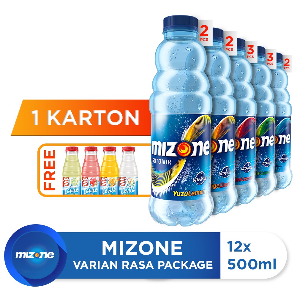 Jual Mizone Minuman Isotonik Bernutrisi Varian Rasa 500ml (12 botol ...