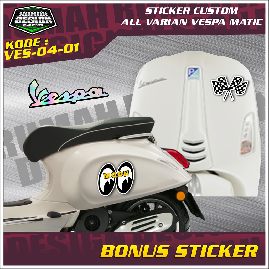 Jual DECAL STICKER HONDA VESPA MATIC 04 MOONEYES | Shopee Indonesia