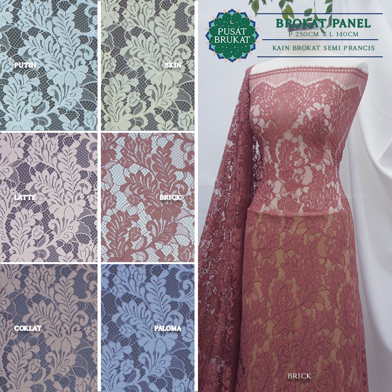 Jual KAIN BROKAT KEBAYA SEMI ITALY PRANCIS KATUN / BRUKAT PANEL ODELIA ...