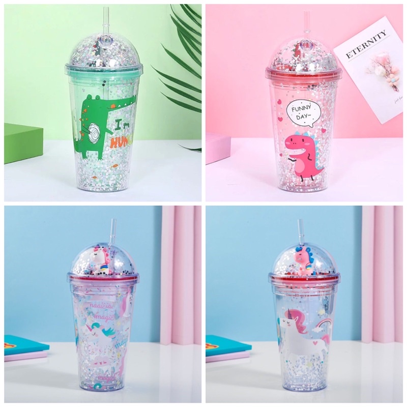 Jual Tumblr Anak Lucu Botol Minum Sedotan Gelas Glitter | Shopee Indonesia