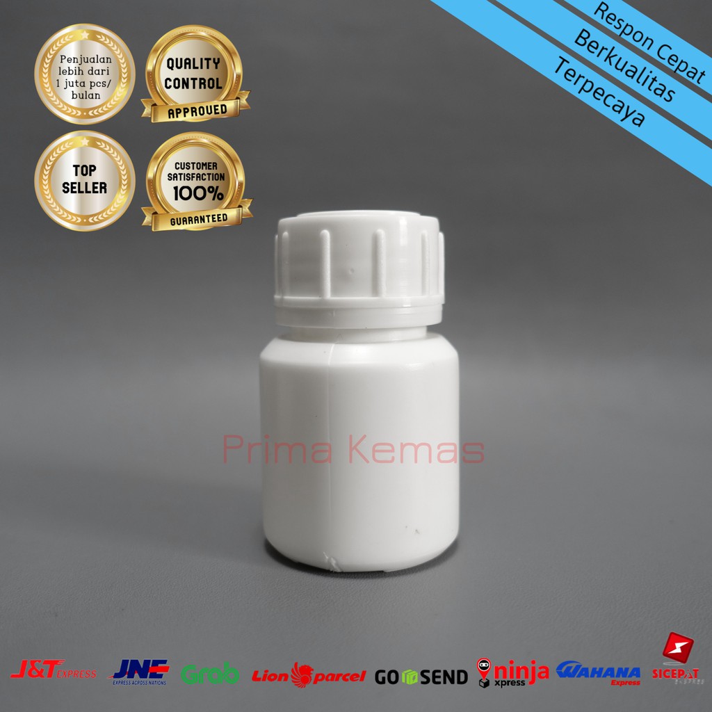 Jual Botol Kapsul - botol obat - botol plastik hdpe - Botol Obat E.R 30 ml White | Shopee Indonesia