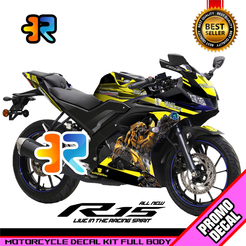 Jual Decal Motor R15 V3 Desain Anime Transformer Sticker Decal Full ...