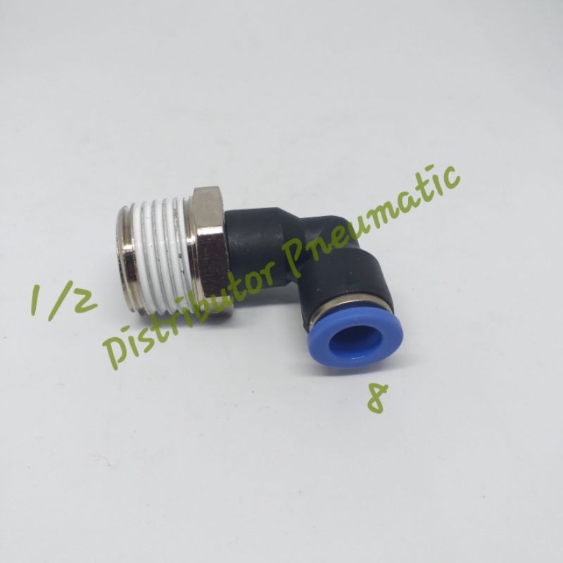 Jual MPL 08-04 FITTING ELBOW PNEUMATIC SELANG 8MM DRAT 1/2" | Shopee Indonesia