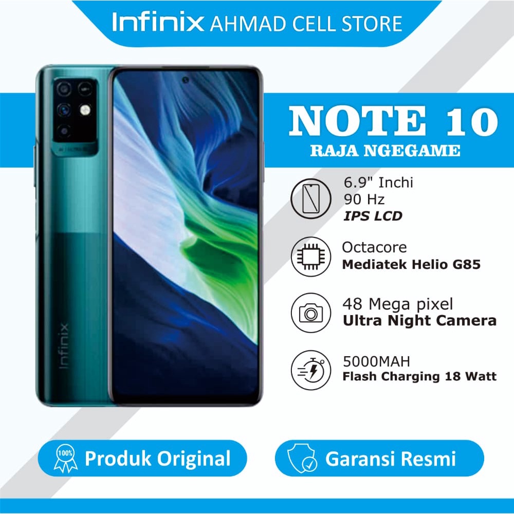 Jual INFINIX NOTE 10 RAM 6/128GB, MEDIATEK G85, LAYAR 90HZ SMOOTH ...
