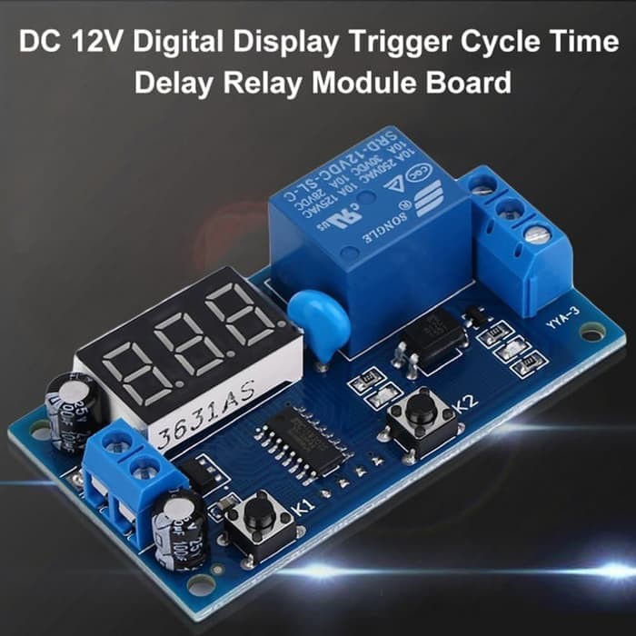 Jual Modul Timer Digital Relay DC 12V Display Control Switch Trigger ...