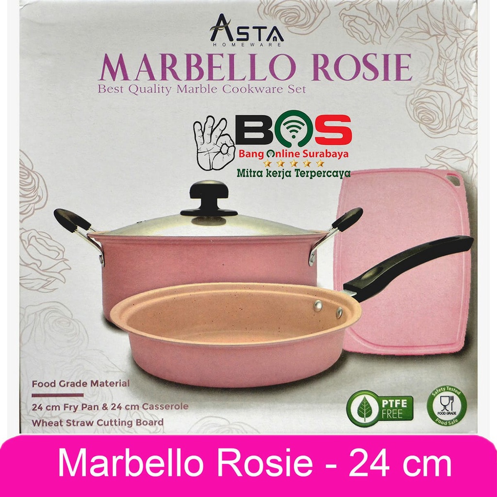 Jual Asta Marbello Rosie Panci Wajan Anti Lengket 1 Set isi 4 Pcs Marbello Rosie Panci Marble ...